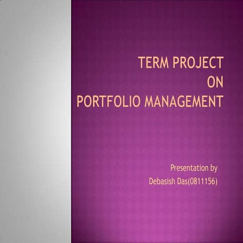 Portfolio Management | PPT