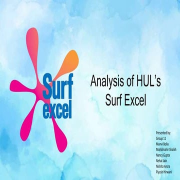 Surf Excel HUL Analysis 2020 | PPTX