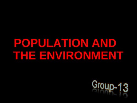 Population and environment | PPT