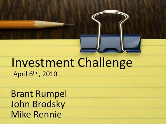 Investment Challenge Presentation | PPT
