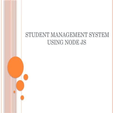 Student management system project documentation | PPTX