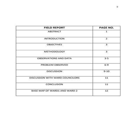 Field Report on present condition of Ward 1 and Ward 2 of Pabna ...