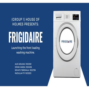 Frigidaire - Launching the front loading washing machine - Case ...