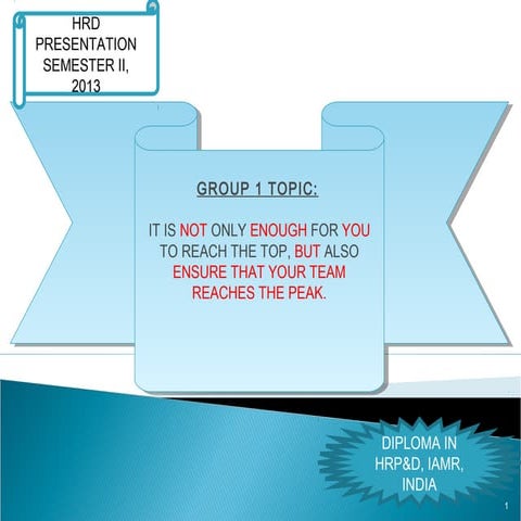 Group 1 hrd leadership presentation semester ii 2013 | PPT