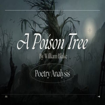 A Poison Tree By William Blake Poetry Analysis | PDF | Poetry | Books ...