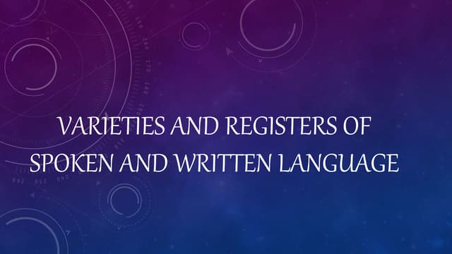 Types of Language Registers | PPTX