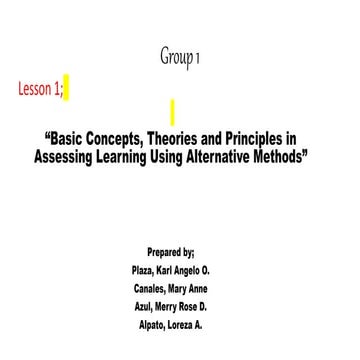group 1 Pptx in learning and assessment 1 | PPT