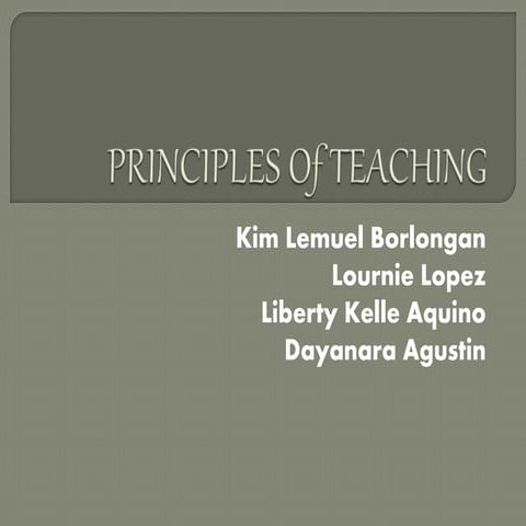 Group 1 principles of teaching | PPT