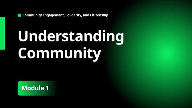 Characteristics of community | PPTX