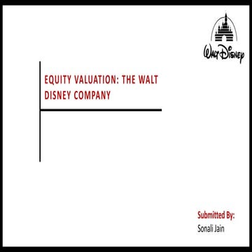 Walt Disney- Equity Valuation | PPTX