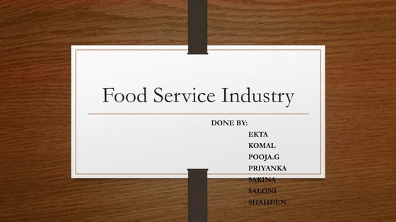 The food service system | PPT