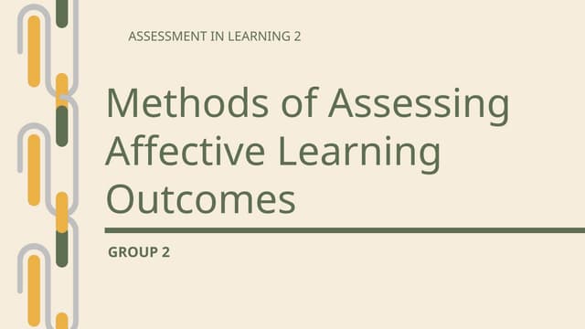 PROF ED 7 AFFECTIVE LEARNING MEASURES TOOLS | PDF