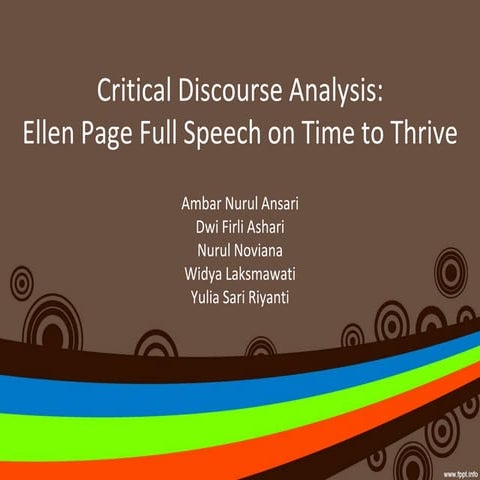 Critical Discourse Analysis on Ellen Page's Speech | PPT