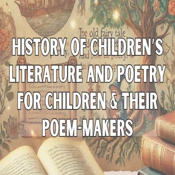 GROUP 2- History of Children’s Literature AND POETRY FOR CHILDREN ...