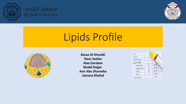 Lipid profile test ppt | PPTX
