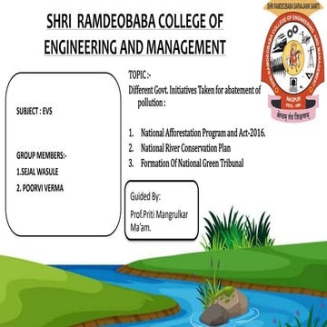 Different Govt. Initiatives Taken for abatement of pollution : National ...