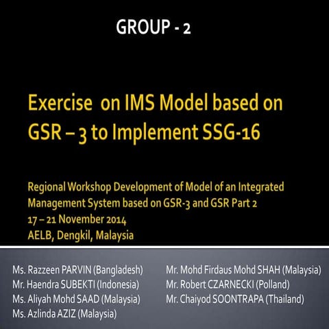 Development of Model of Integrated Management System (Group 2) | PDF