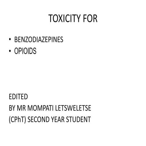 Opioids and Benzodiazepines | PPT