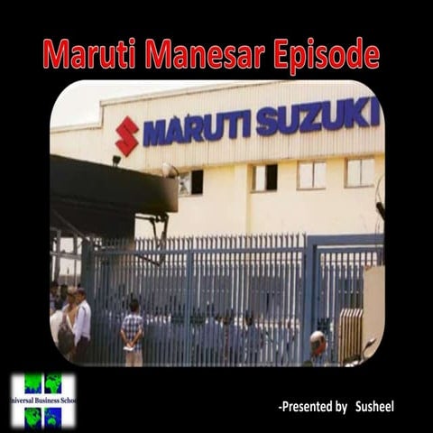 Maruti suzuki manesar Case | PPTX
