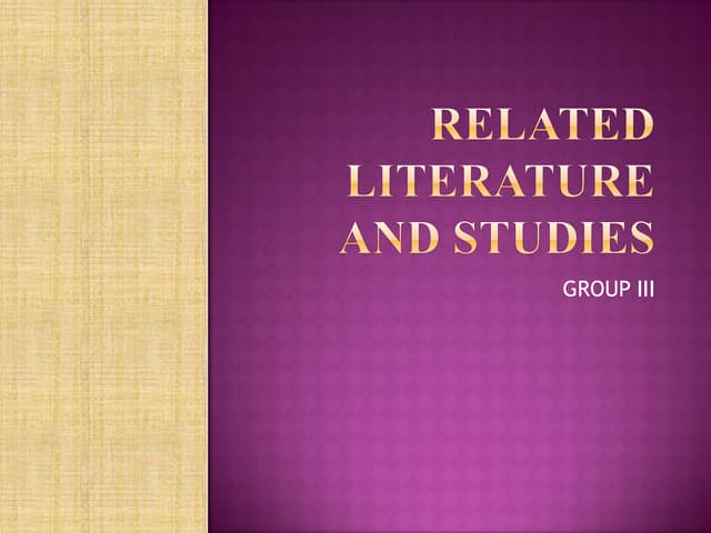 Review of related literature | PPT