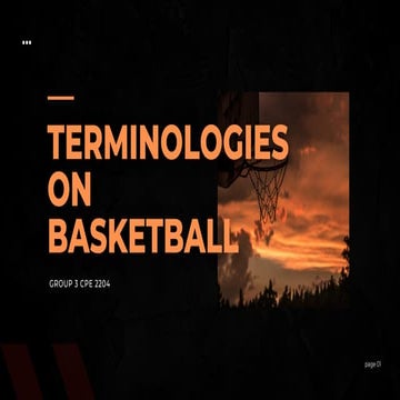 Basketball Terminologies PowerPoint presentation | PDF