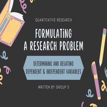 Presentation Slides - Formulating a Research Problem (Quantitative ...
