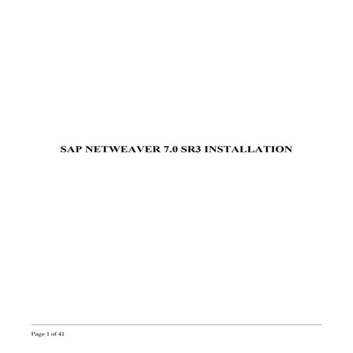 Group3 sap nw3 7.0 install | PDF