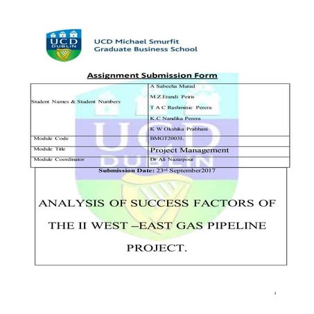 West east gas pipeline project ok | PDF