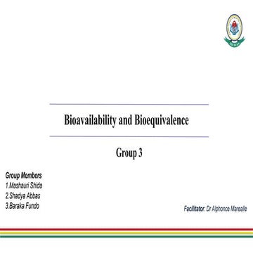 Bioavailability and Bioequivalence Studies | PPTX