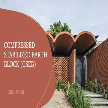 COMPRESSED STABILIZED EARTH BLOCKS (CSEB) | PDF