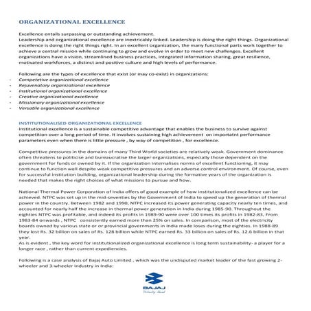 Organisational Excellence | PDF