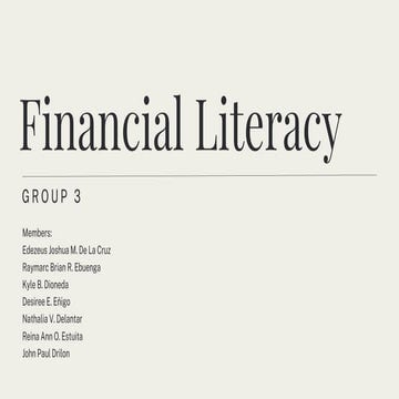 Financial Literacy | PPTX