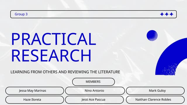 Lesson 3: PRACTICAL RESEARCH 1c Review of Related Literature.pptx