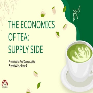 The economics of Tea in India- Supply Side explained | PPTX