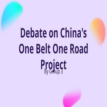 research proposal on THE BRI and China's geopolitical initiative | PPTX