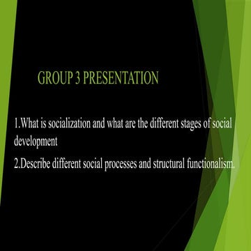 GROUP 3 SOCIOLOGY- Socialisation and Social processes | PPTX