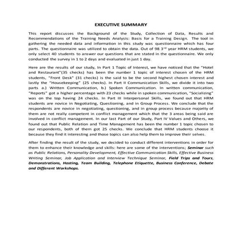 Tourism students' needs in English language proficiency | PDF