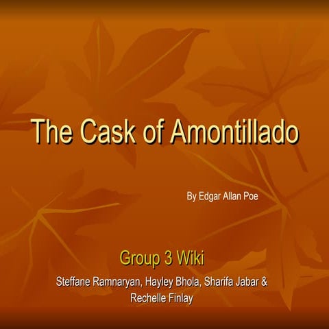 "The Cask of Amontillado" Background | PPTX