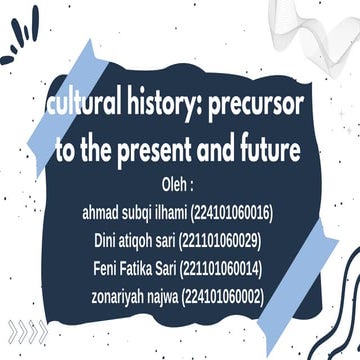 cultural history: precursor to the present and future | PDF