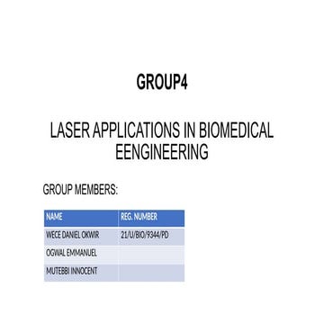 Laser application in medicine | PPTX