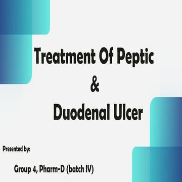 Peptic ulcers and treatment | PPTX