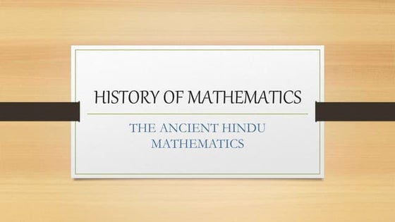 History of Maths | PPTX