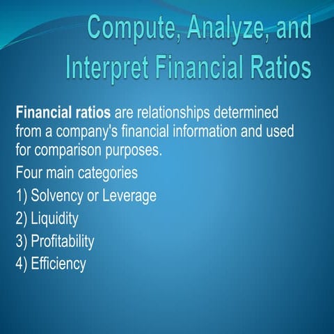 Computing Different Types of Financial Ratios | PPTX