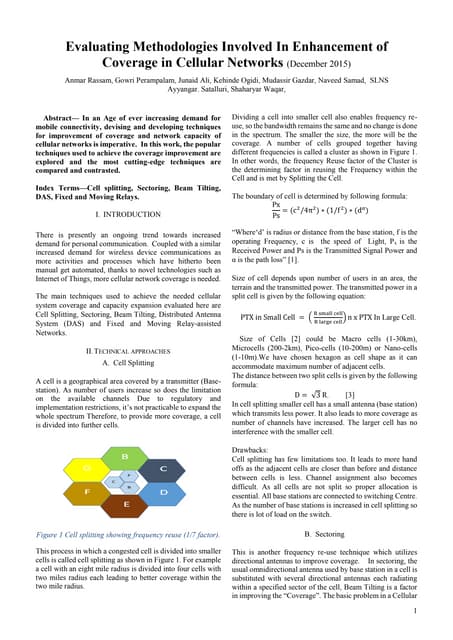 Improving coverage and capacity in cellular systems | DOCX