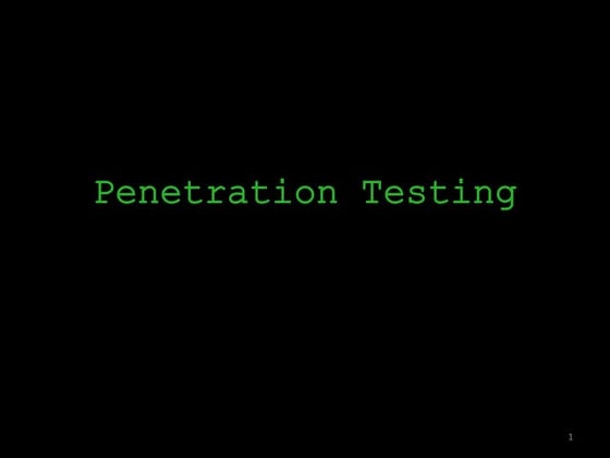 Introduction to penetration testing | PPTX