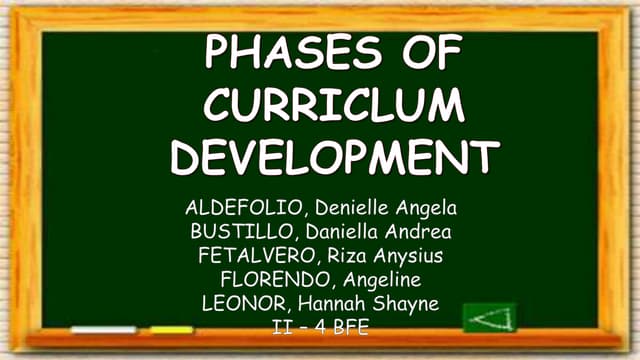 Process of Curriculum Development | PPTX