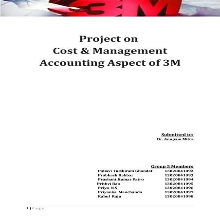 Cost Accounting at 3M | PDF