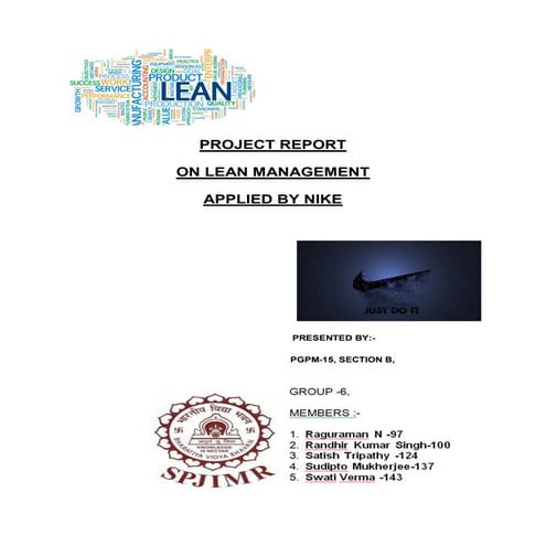 Lean management applied by nike | PDF