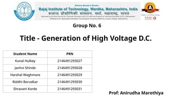 Generation of High D.C. Voltage (HVDC generation) | PPT