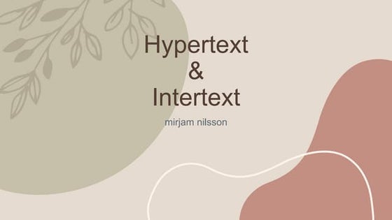 Hypertext-and-Intertext.pptx | Fiction | Books and Literature